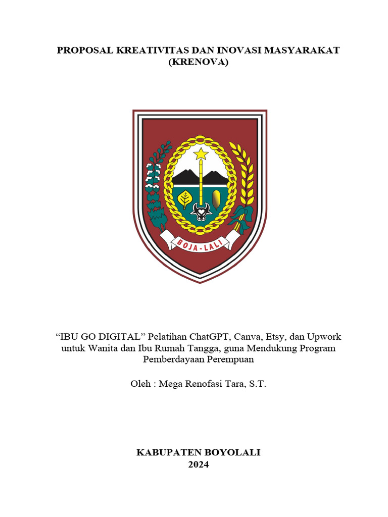 Proposal Kreativitas Dan Inovasi Masyarakat | PDF | Karier & Perkembangan | Bisnis