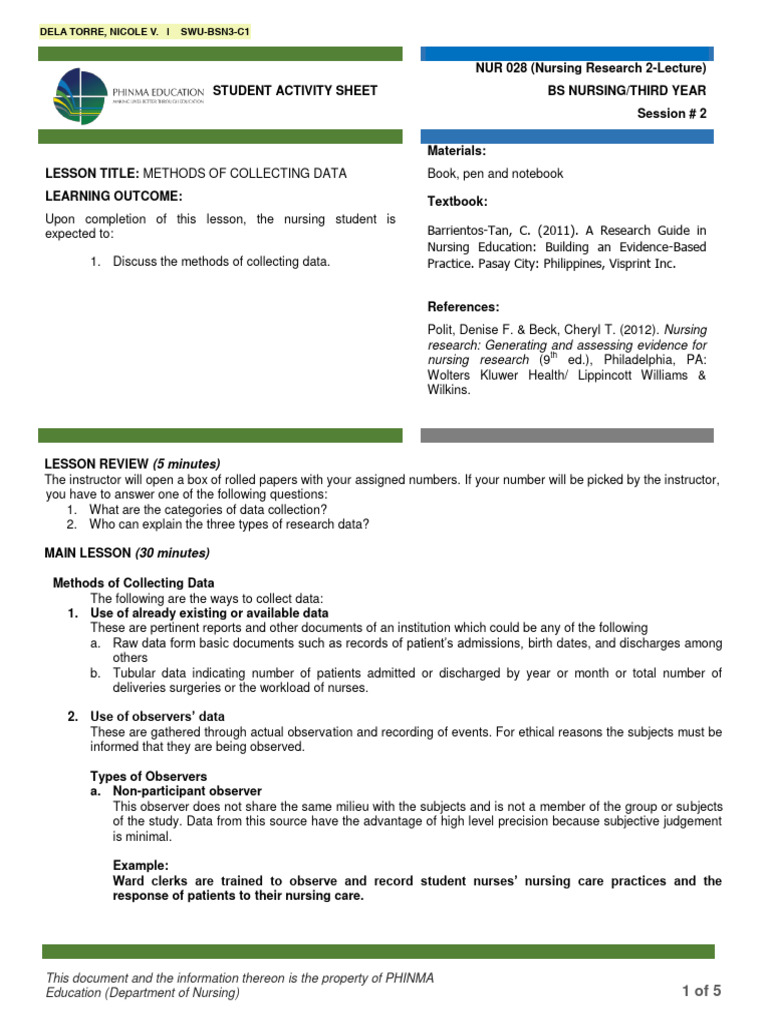 . SAS 2 NUR028 | PDF | Questionnaire | Cognition