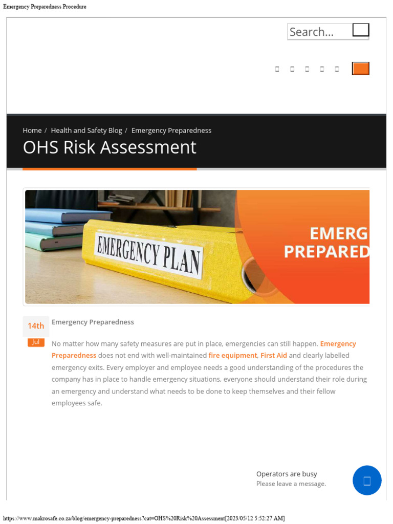 Emergency Preparedness Procedure | PDF | Occupational Safety And Health ...