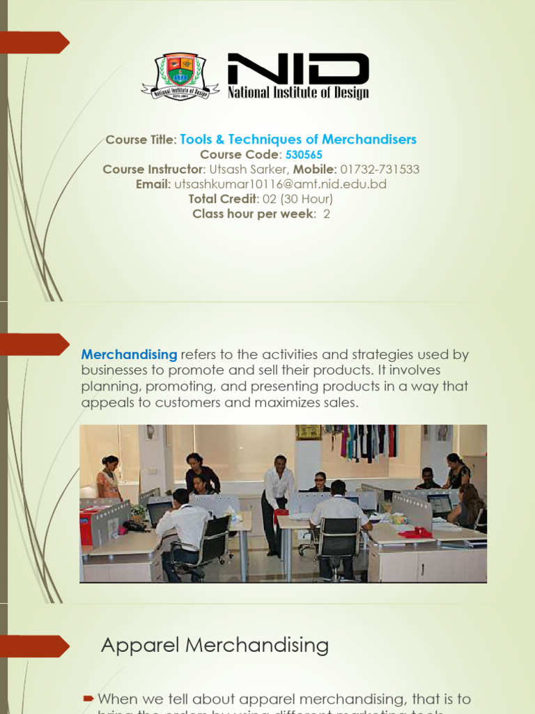 Tools & Techniques of Merchandisers - 01,02,03 (Introduction) | PDF ...