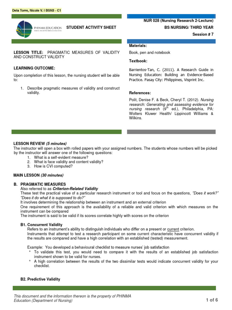Nur 028 S7 | PDF | Validity (Statistics) | Experiment