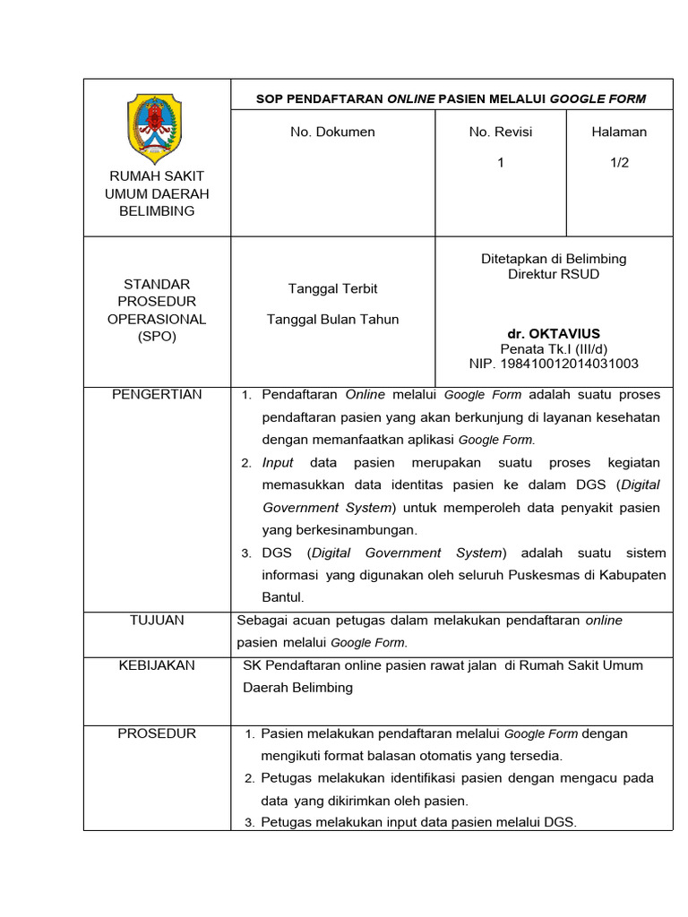 Spo Pendaftaran Online (Google Form) | PDF | Pengelolaan Keuangan & Uang