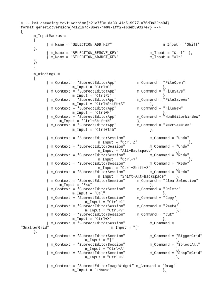 Subrecteditor Key Bindings | PDF | Input/Output | Text
