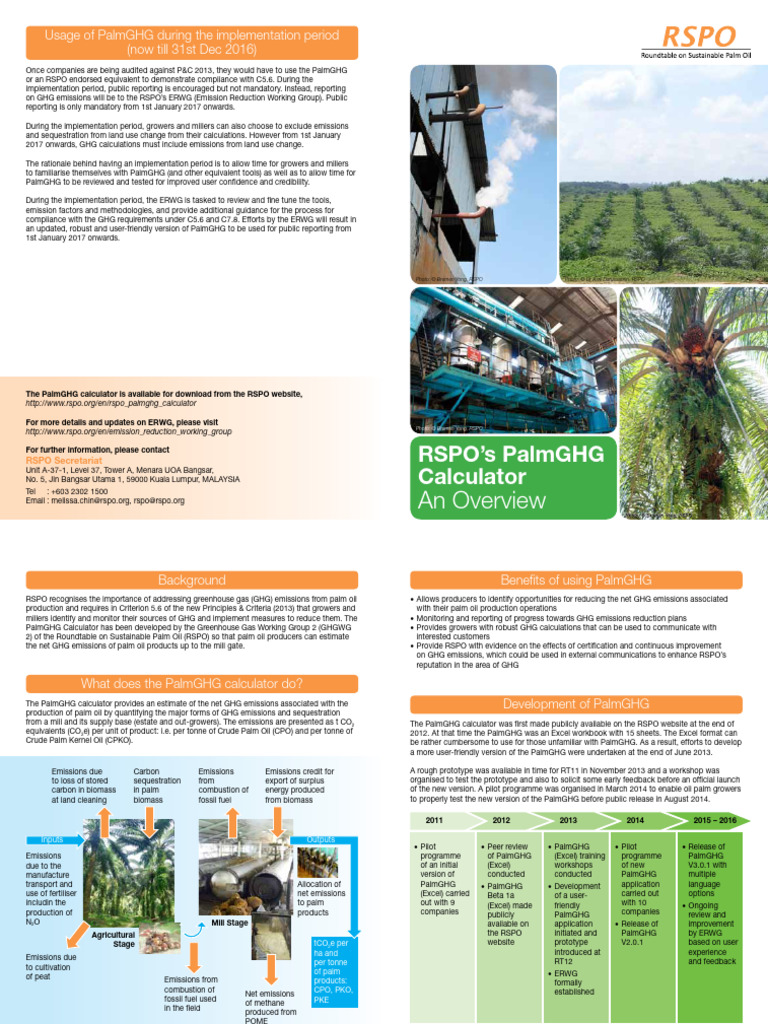 RSPO GHG PalmTool leaflet-English | PDF | Greenhouse Gas ...