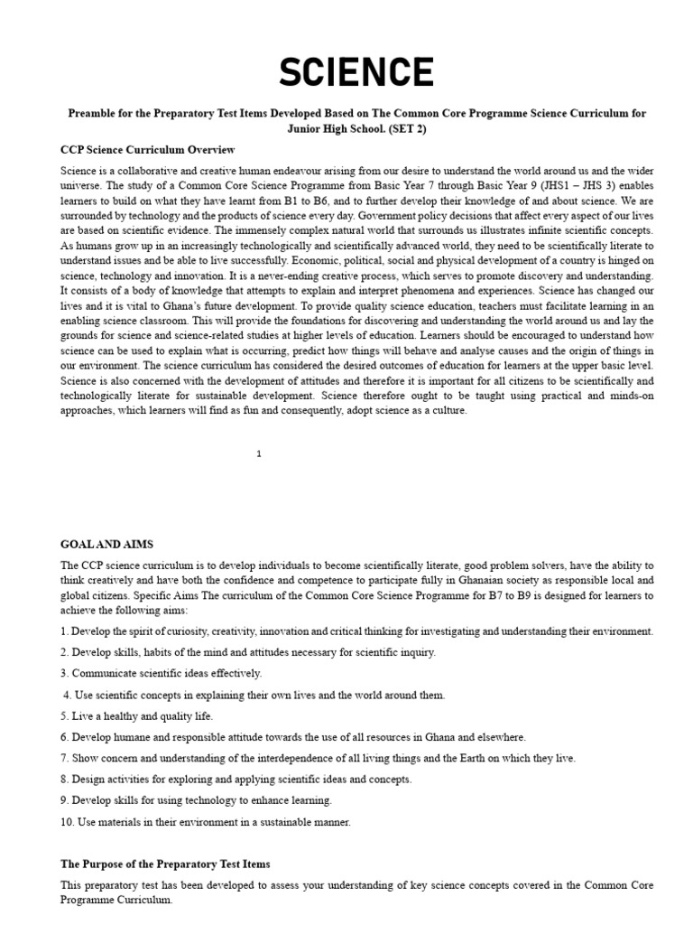 Science Set 2 Sample Questions | PDF | Science | Learning