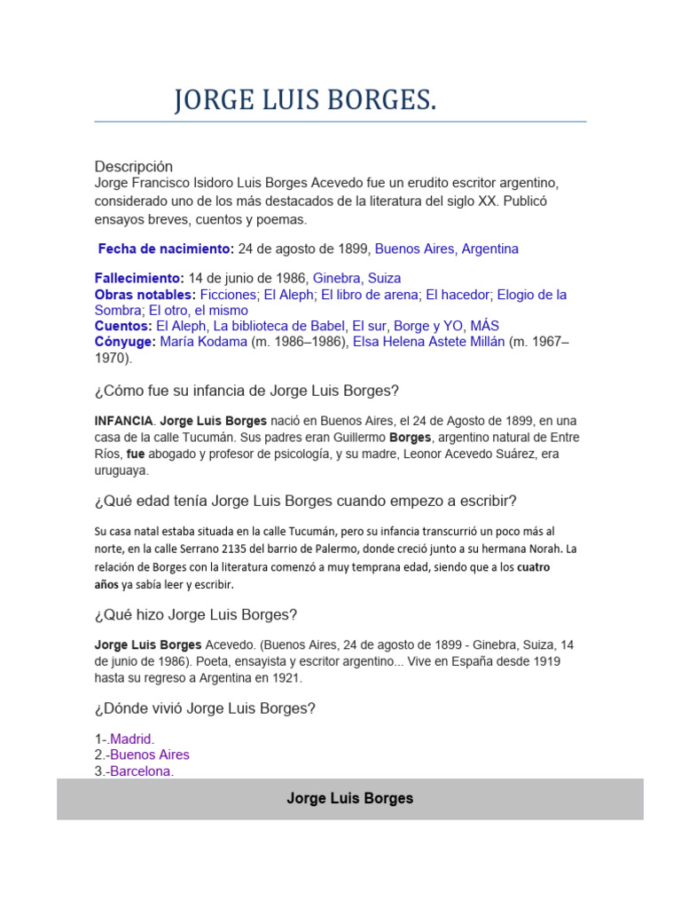 Jorge Luis Borges | PDF | Clásicos
