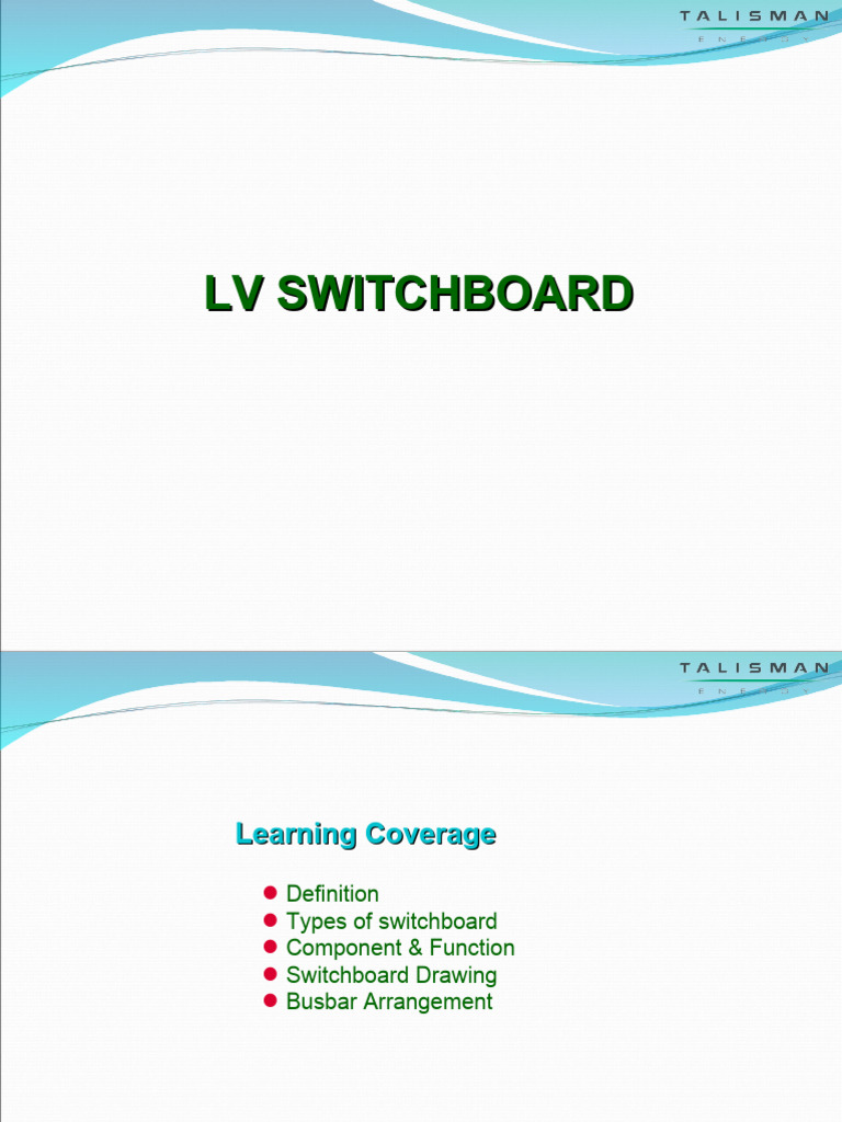 Day 01 LV Switchboard | PDF | Voltage | Power Engineering