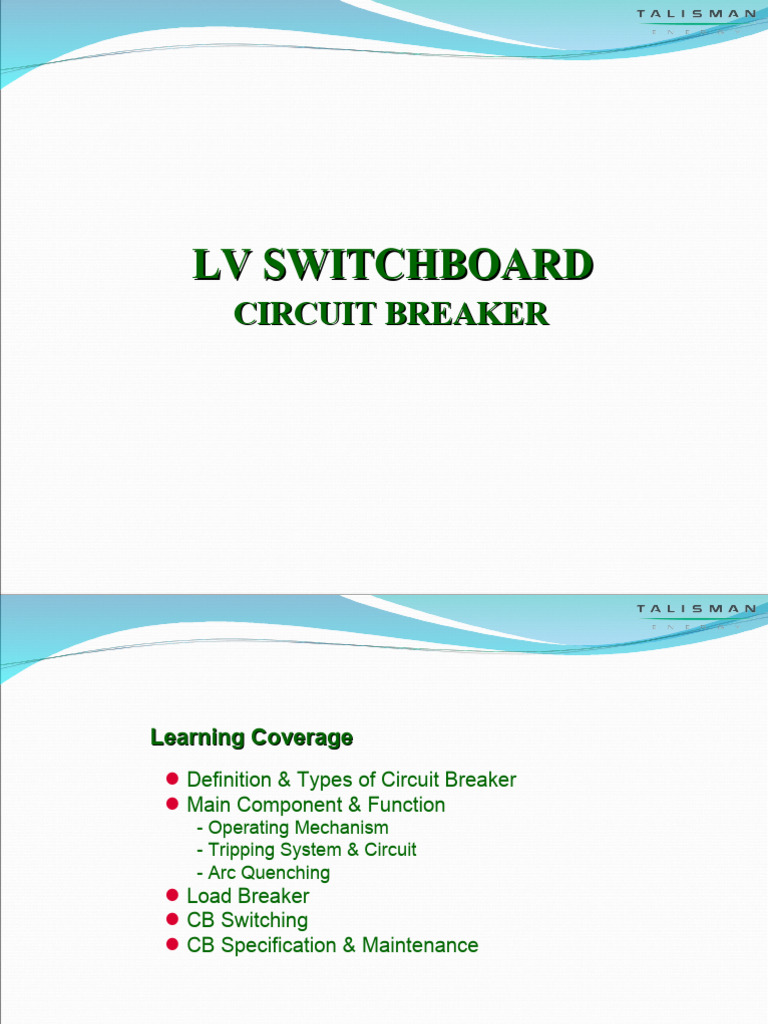 Day 03 Circuit Breaker | PDF | Electric Arc | Switch