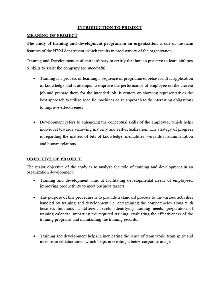 Draft Project Report. | PDF | Goal | Employment