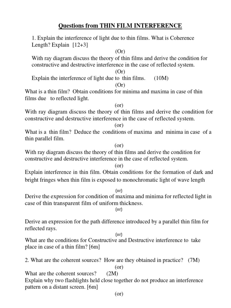 PDF Format - Unit1 Interference and Diffraction | PDF | Diffraction | Angular Resolution