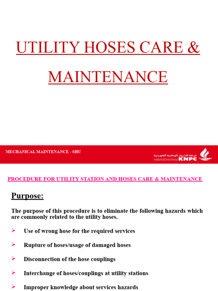 Utility Hose Procedure | PDF | Pipe (Fluid Conveyance) | Manufactured Goods