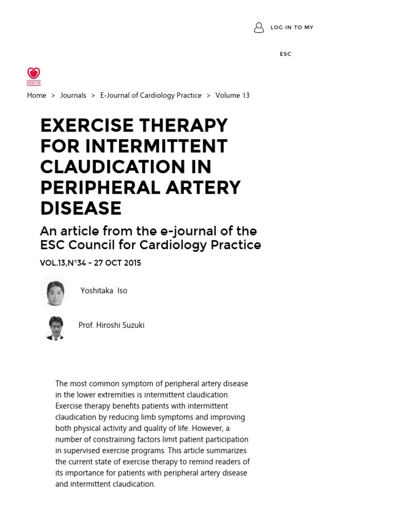 KR - Exercise Therapy For Intermittent Claudication in Peripheral ...