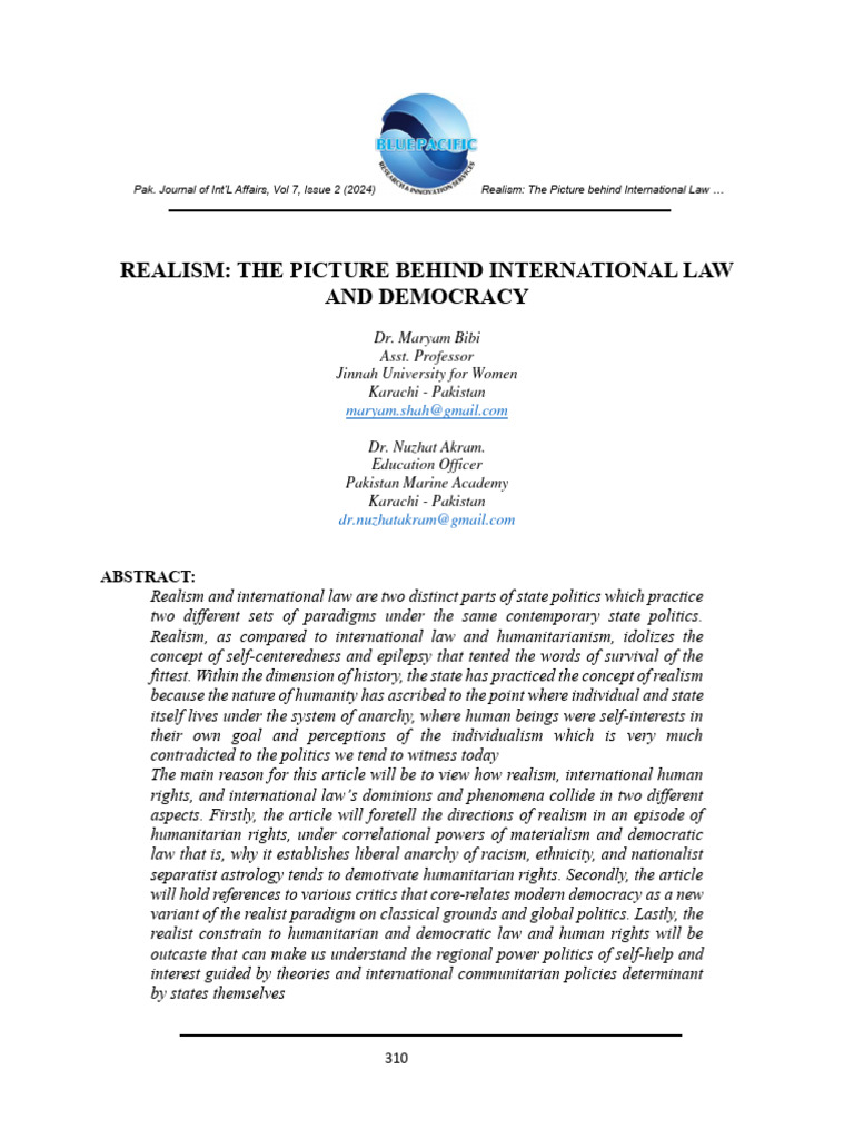 22 Realism The Picture Behind International Law and Democracy | PDF ...