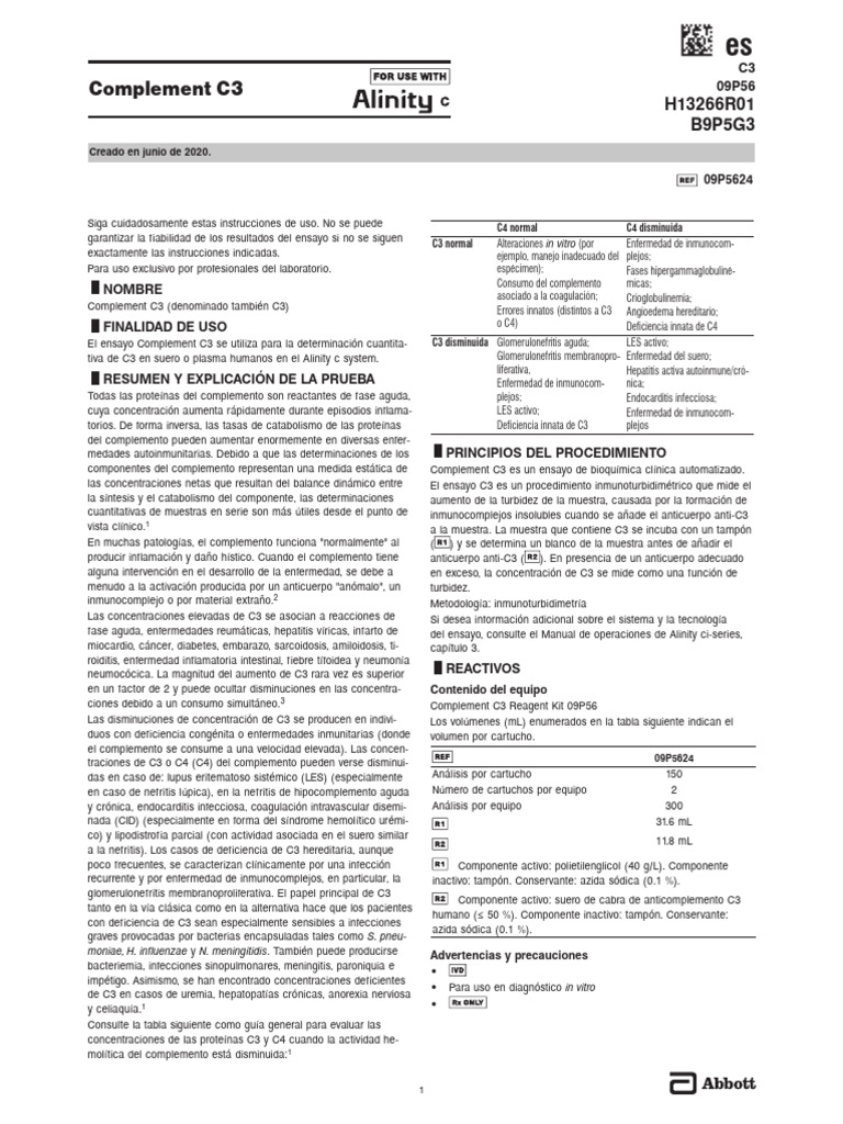 C3 Complemento | PDF | Sistema complementario | Calibración