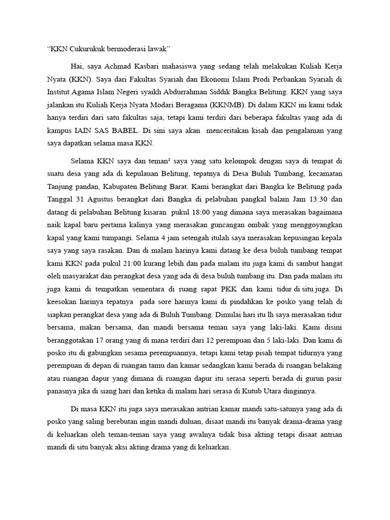 KKN Cukurukuk Bermoderasi | PDF