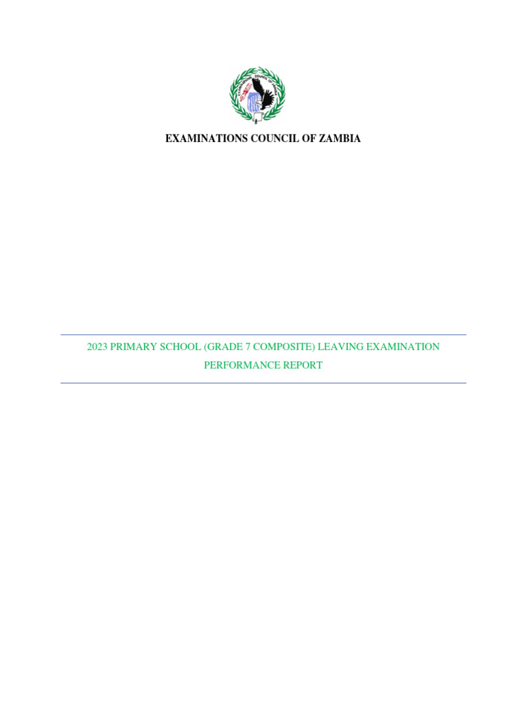 2023 Grade Seven Composite Examination Performance Report | PDF ...