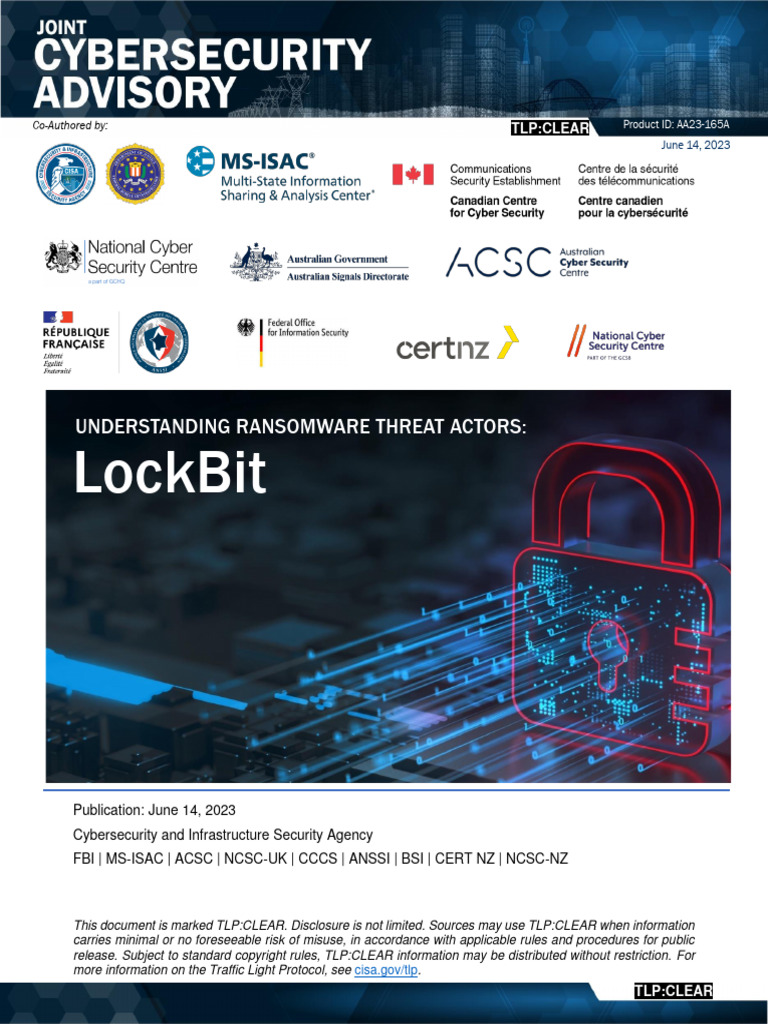 Joint Cybersecurity Advisory - Lockbit | PDF | Security | Computer Security