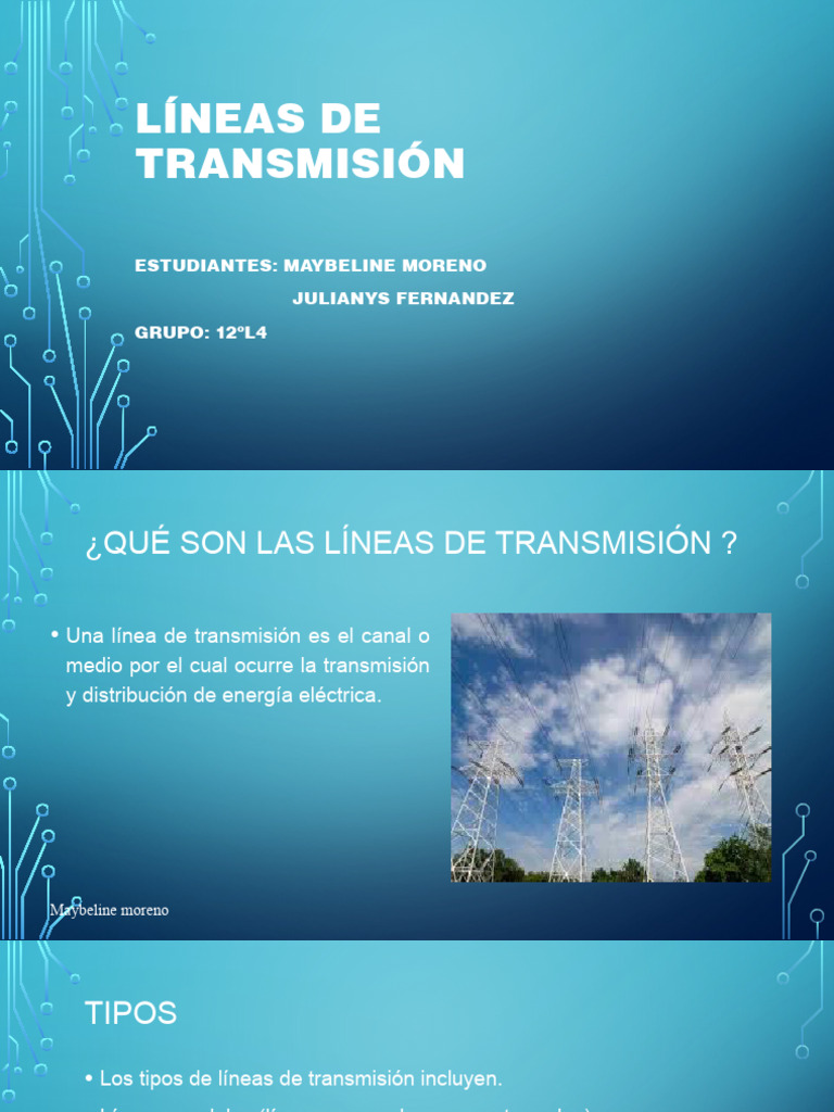 Líneas de Transmisión: Tipos y Funciones | PDF | Transmisión de energía ...