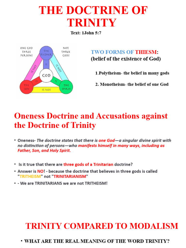The Doctrine of Trinity | PDF | Trinity | Oneness Pentecostalism