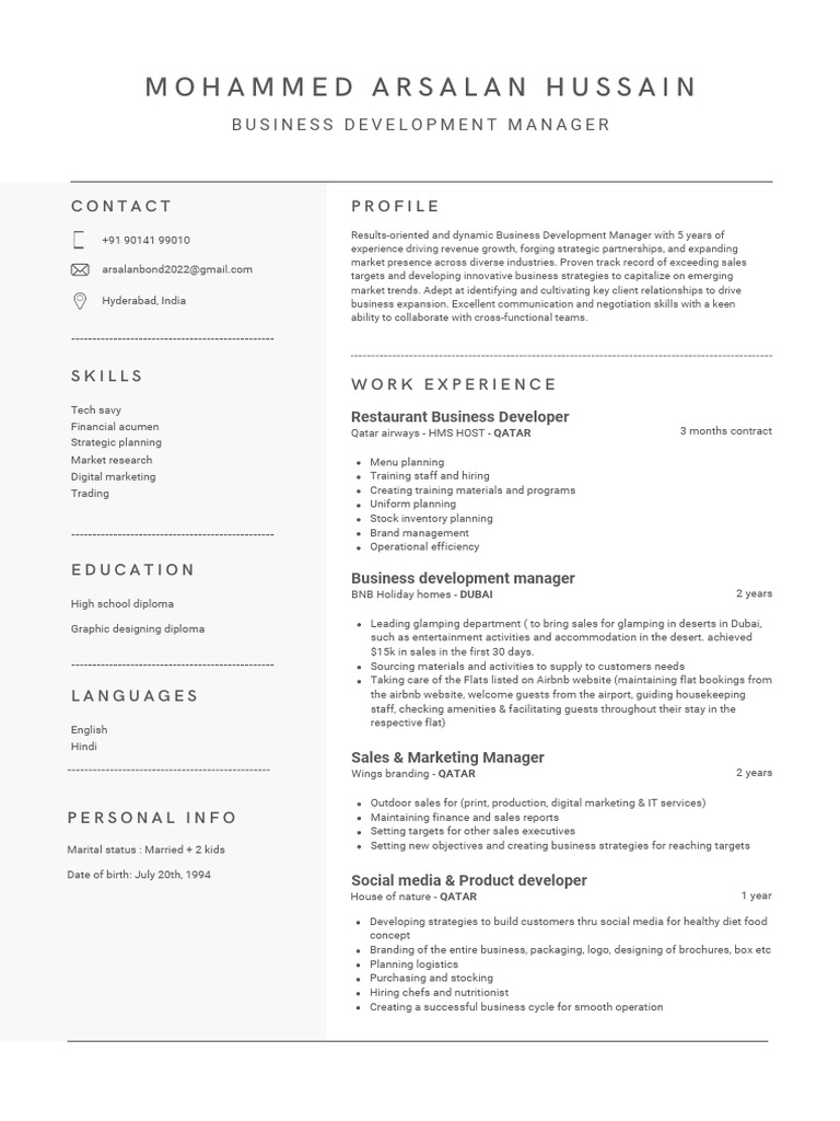 Arsalan cv | PDF | Sales | Marketing