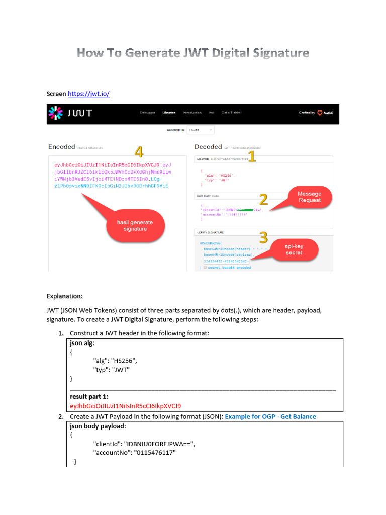How To Generate Jwt Digital Signature Pdf