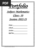 Maths Portfolio Class10 | PDF
