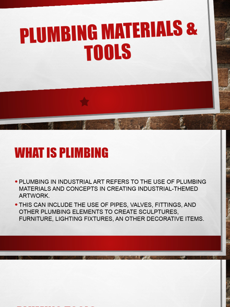 Essential Plumbing Tools Overview | PDF | Plumbing | Building Engineering