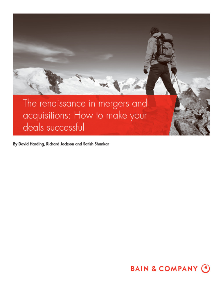 Bain Brief The Renaissance in Mergers and Acquisitions Make Deals ...