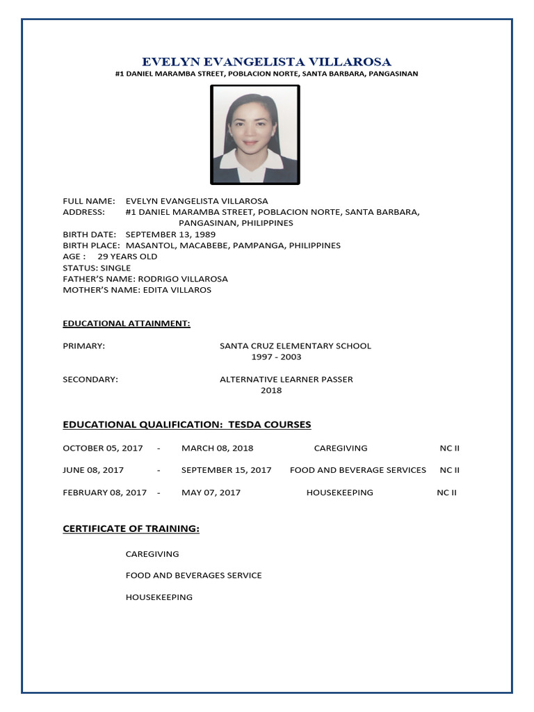 EVELYN V RESUME | PDF