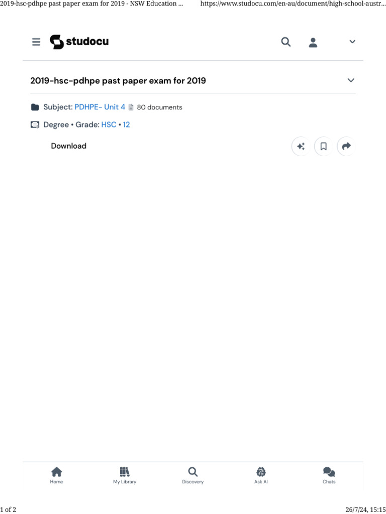 2019-Hsc-Pdhpe Past Paper Exam For 2019 - NSW Education Standards ...