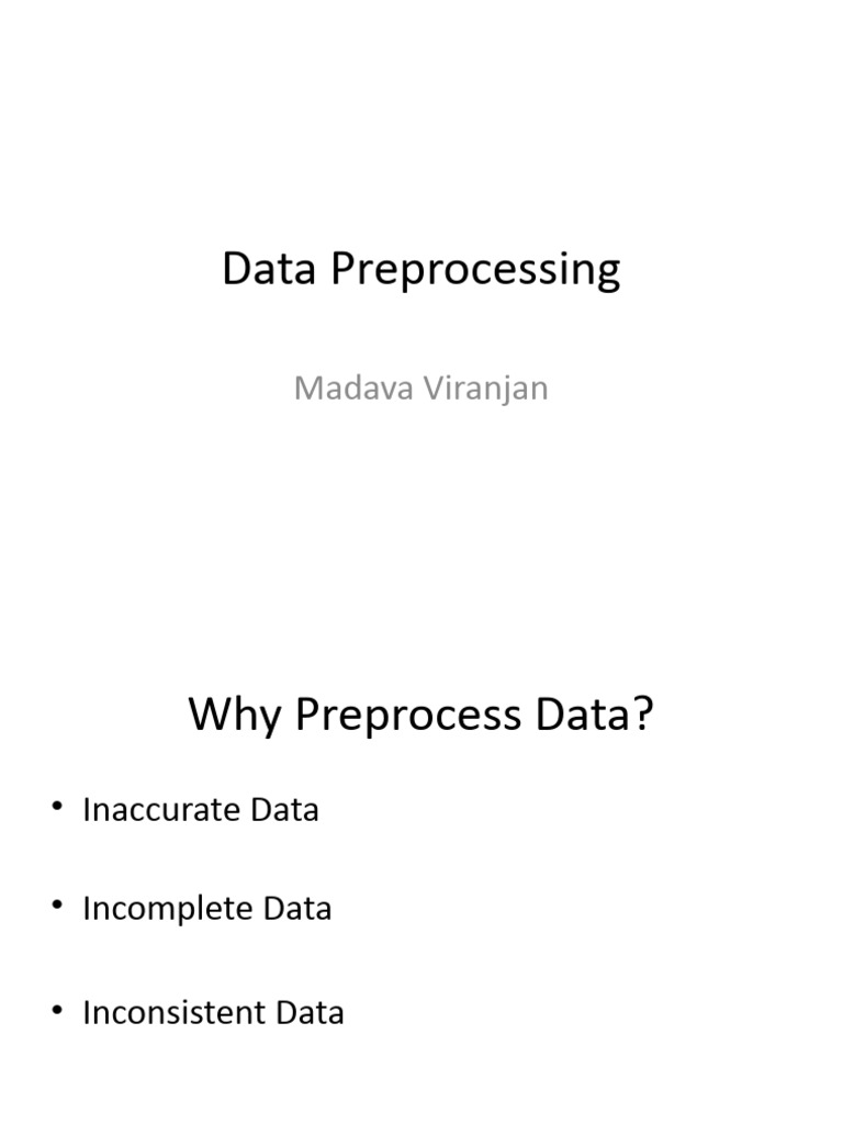Data Mining and Data Warehousing - Data Preprocessing - L03 | PDF | Data Compression | Data
