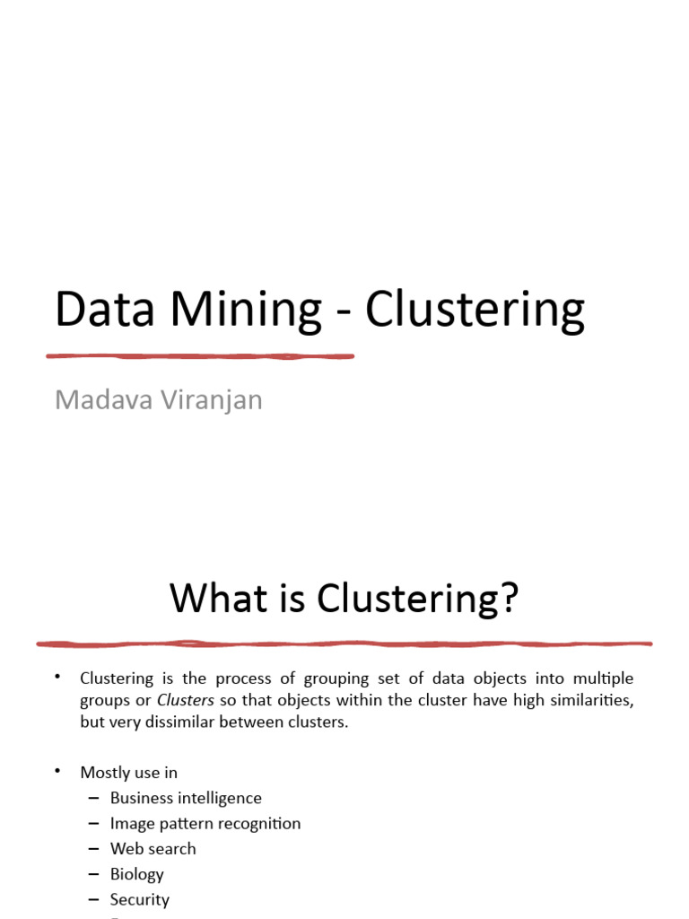 L07 - Advance Analytical Theory and Methods - Clustering | PDF ... L07 - Advance Analytical Theory and Methods - Clustering | PDF ...