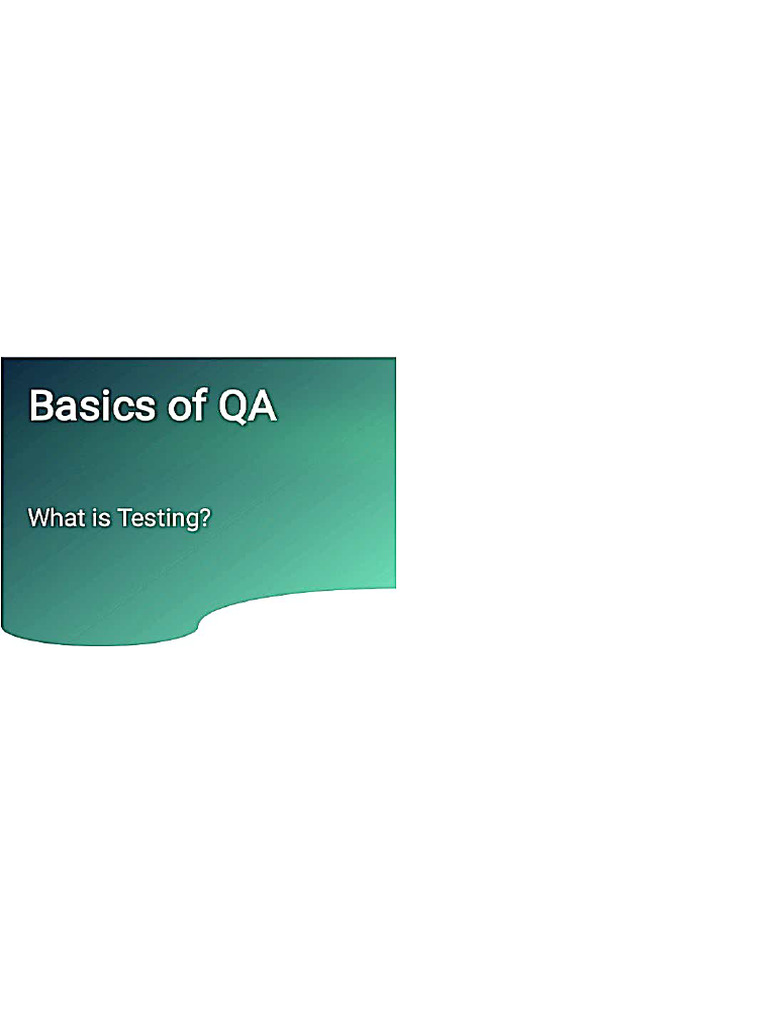 Basic of QA | PDF