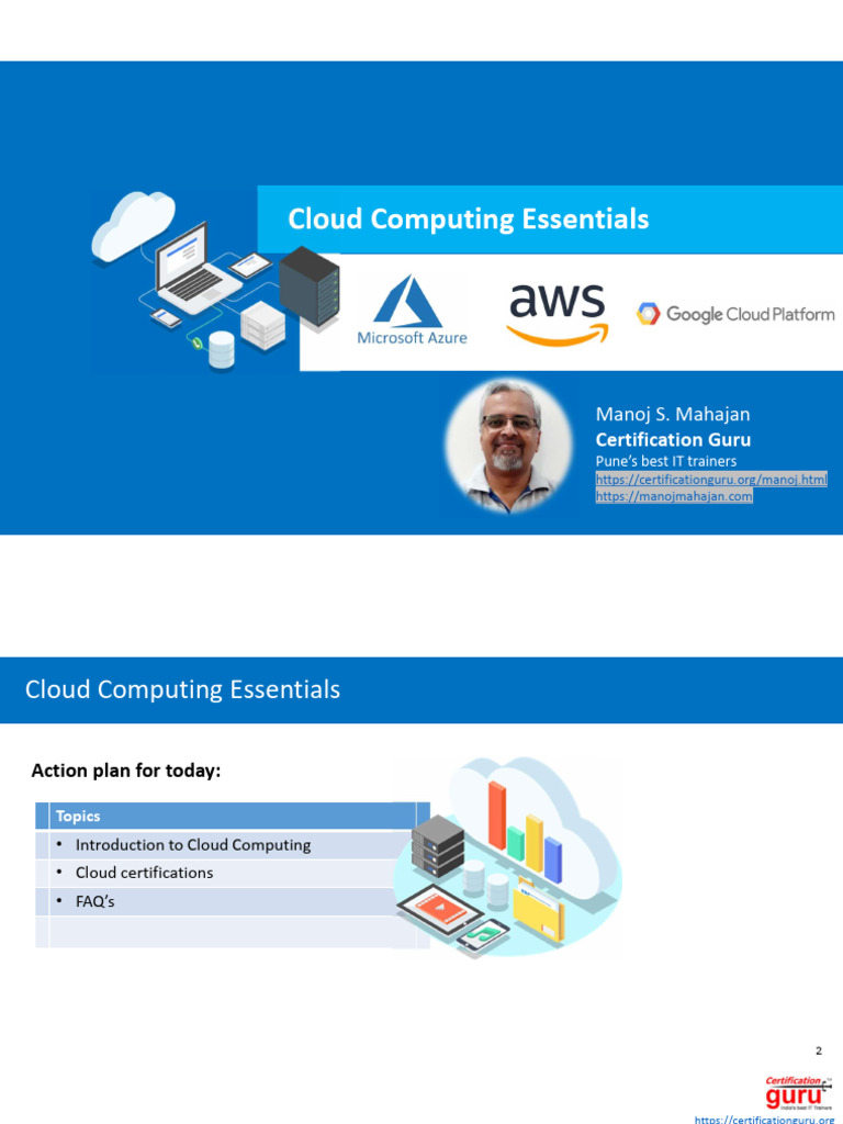 Cloud Computing Essentials: Manoj S. Mahajan Certification Guru | PDF | Cloud Computing ...