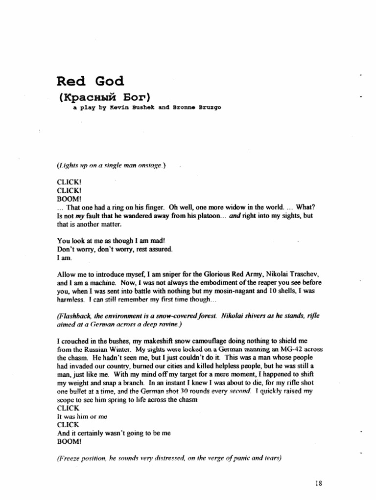 Red God by Kevin Bushek and Bronne Bruzgo | PDF