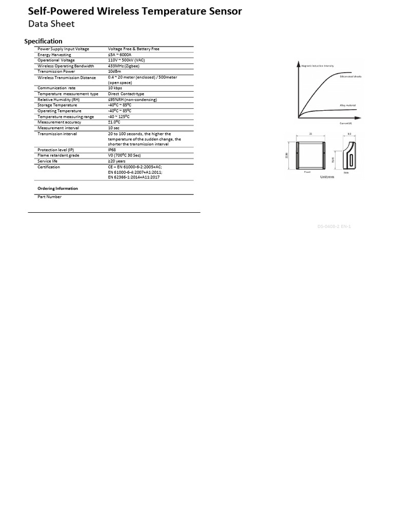 Self-Powered Wireless Temperature Sensor | PDF