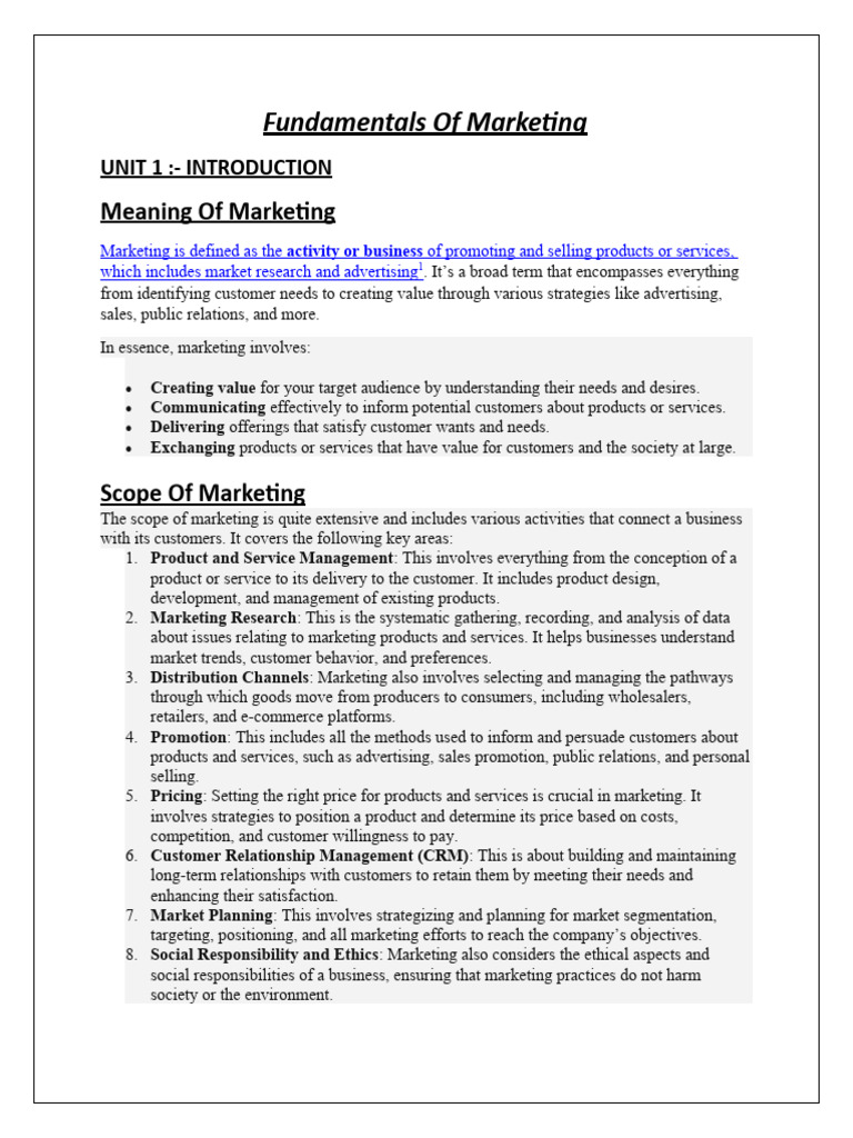 Fundamentals of Marketing | PDF | Pricing | Marketing