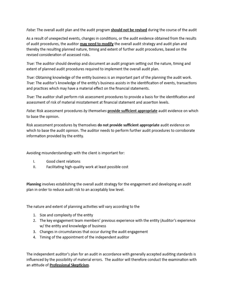 W6 - Audit Planning | PDF | Audit | Internal Control