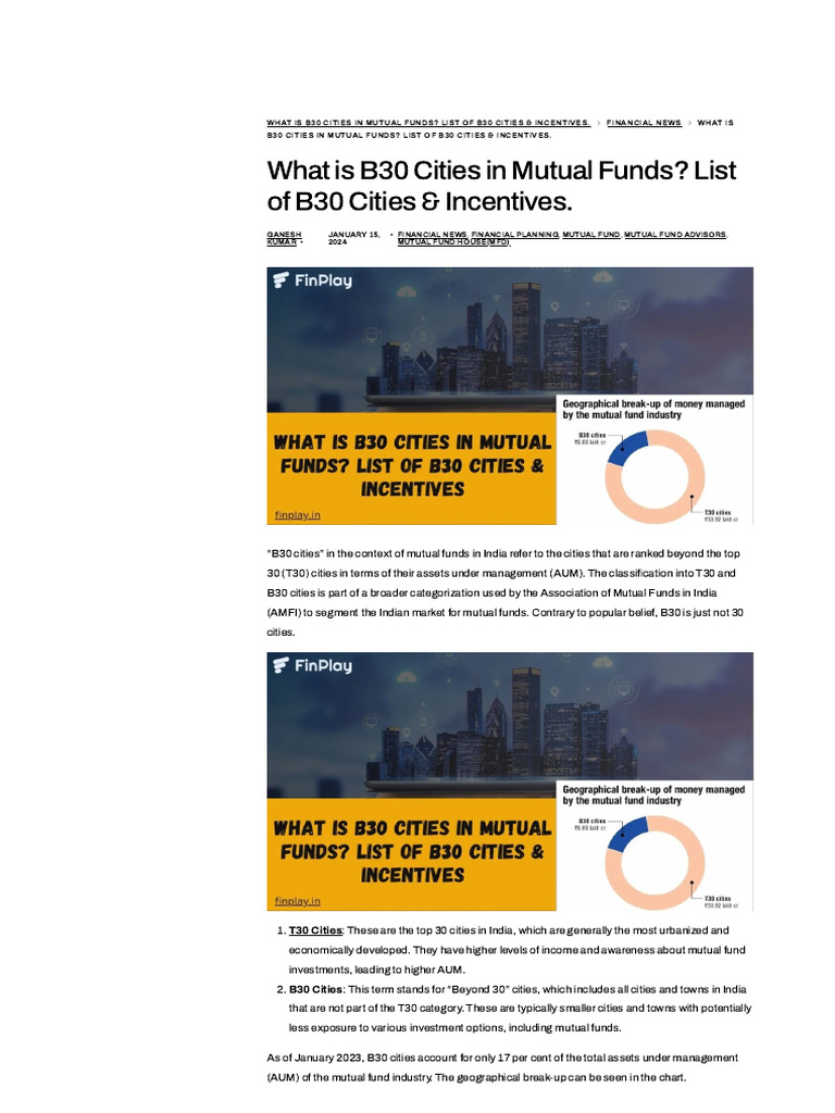 Understanding B30 Cities in Mutual Funds | PDF | Mutual Funds | Investing