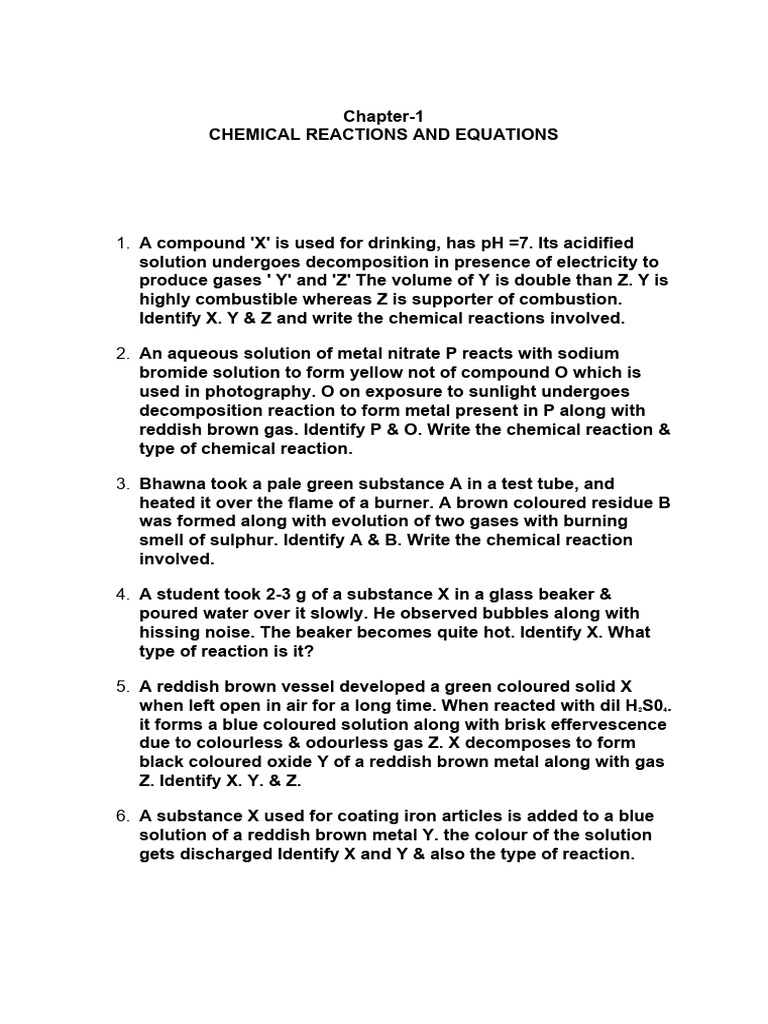 Class 10 Science: Chemical Reactions Q&A | PDF | Acid | Sodium Carbonate