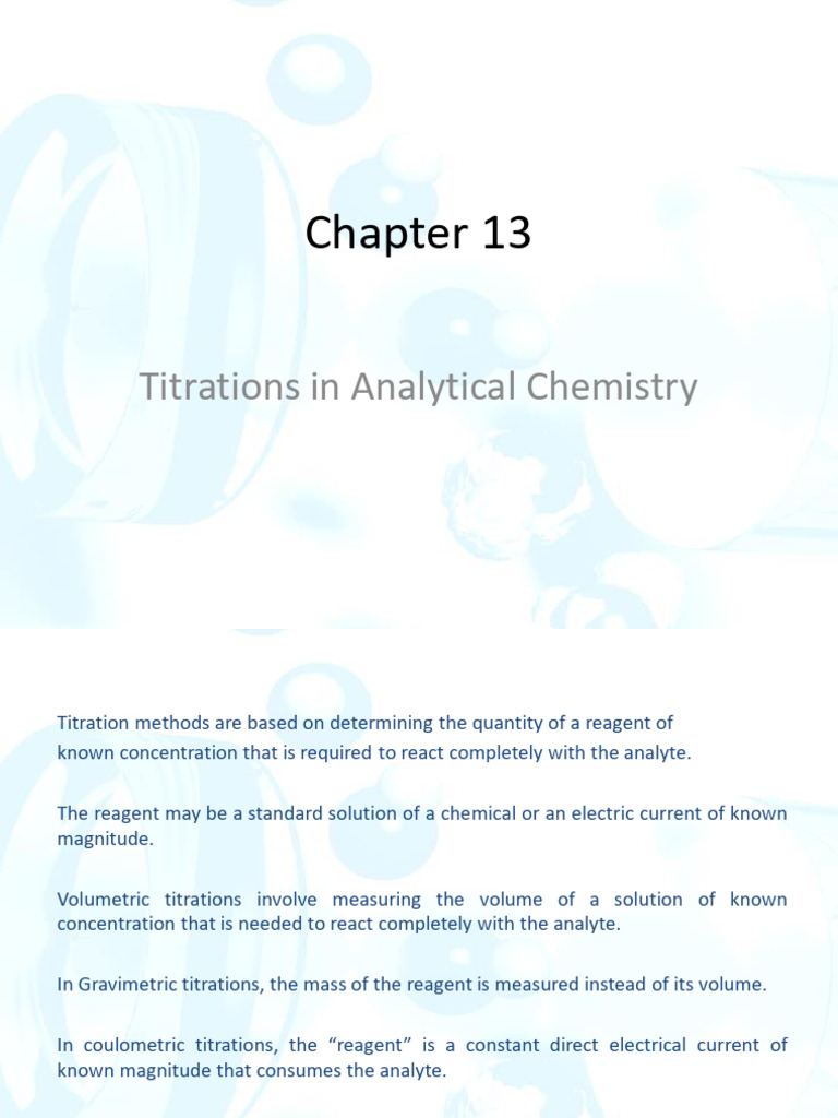 CH 13 Slides | PDF | Titration | Chemistry