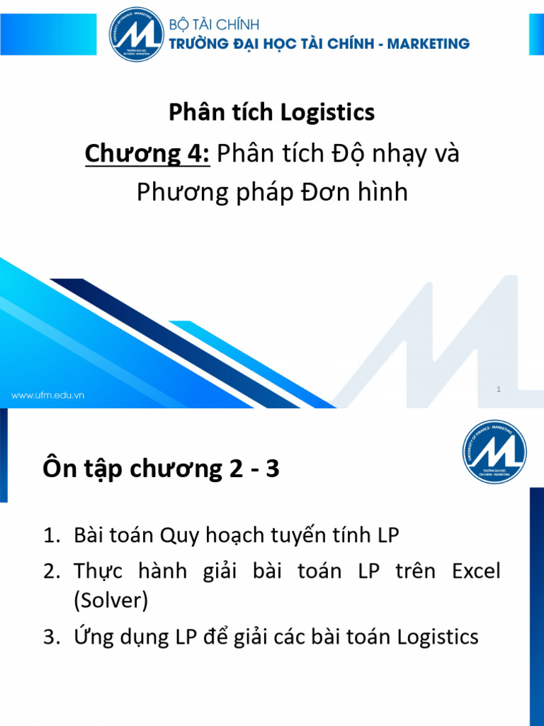 4 - Chuong 4 - Phan Tich Do Nhay Va Phuong Phap Don Hinh - GV 1 | PDF