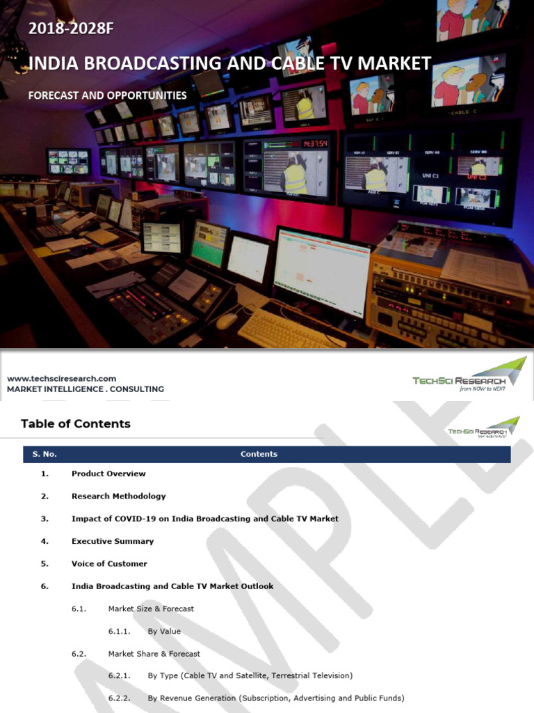 India Broadcasting and Cable TV Market 2028-Sample Report | PDF ...