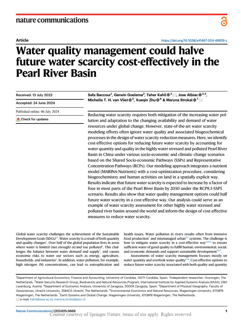 Water Quality Management Could Halve Future Water | PDF | Water ...