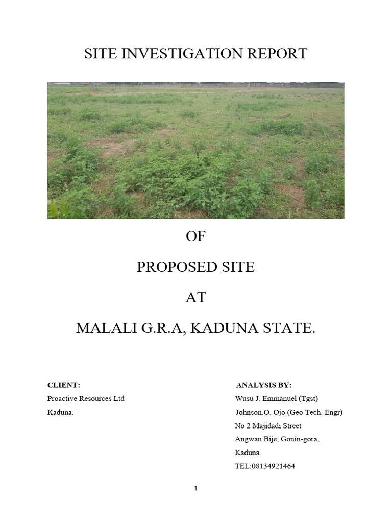 Emmanuel Wusu Site 2 REPORT - 071554 | PDF | Soil | Soil Science