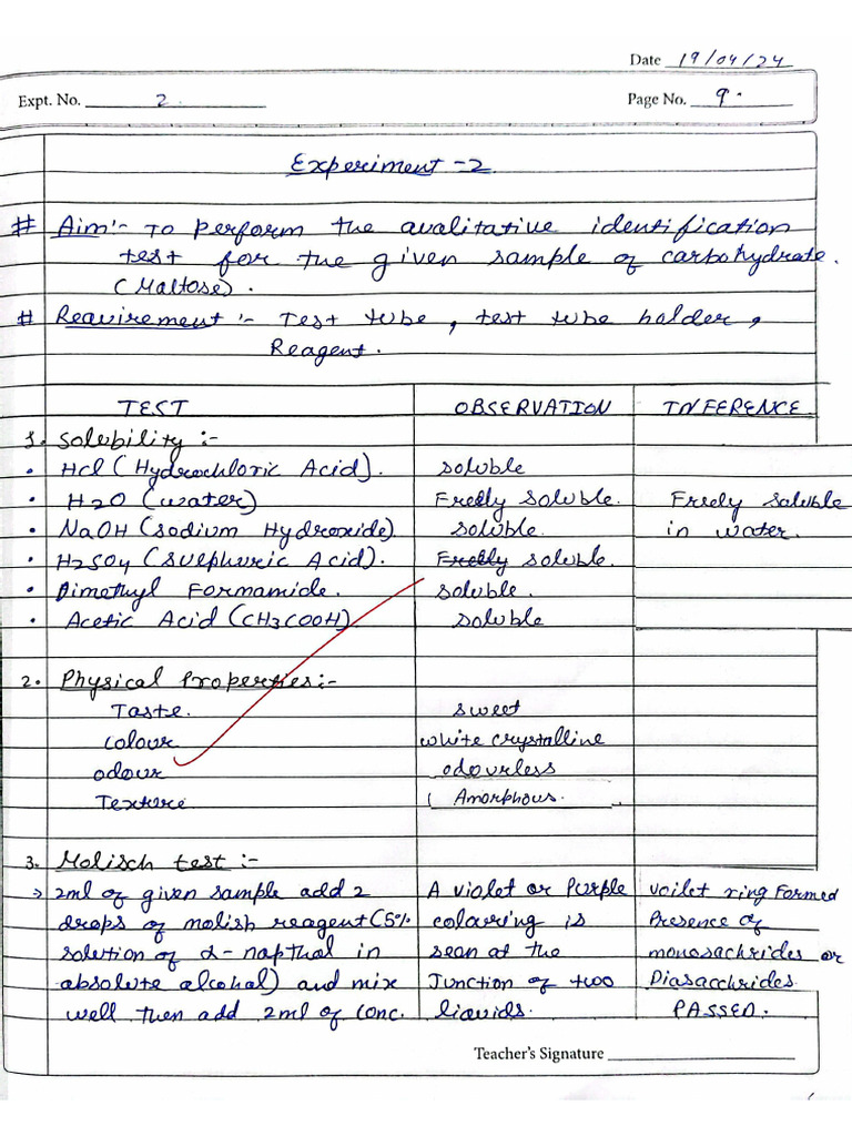 Biochem Exp. 2,3 | PDF