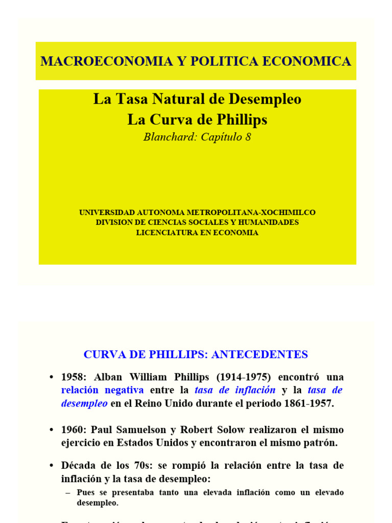 Capitulo 8 Blanchard La Curva de Phillips - Actualizado - 2022 PDF ...