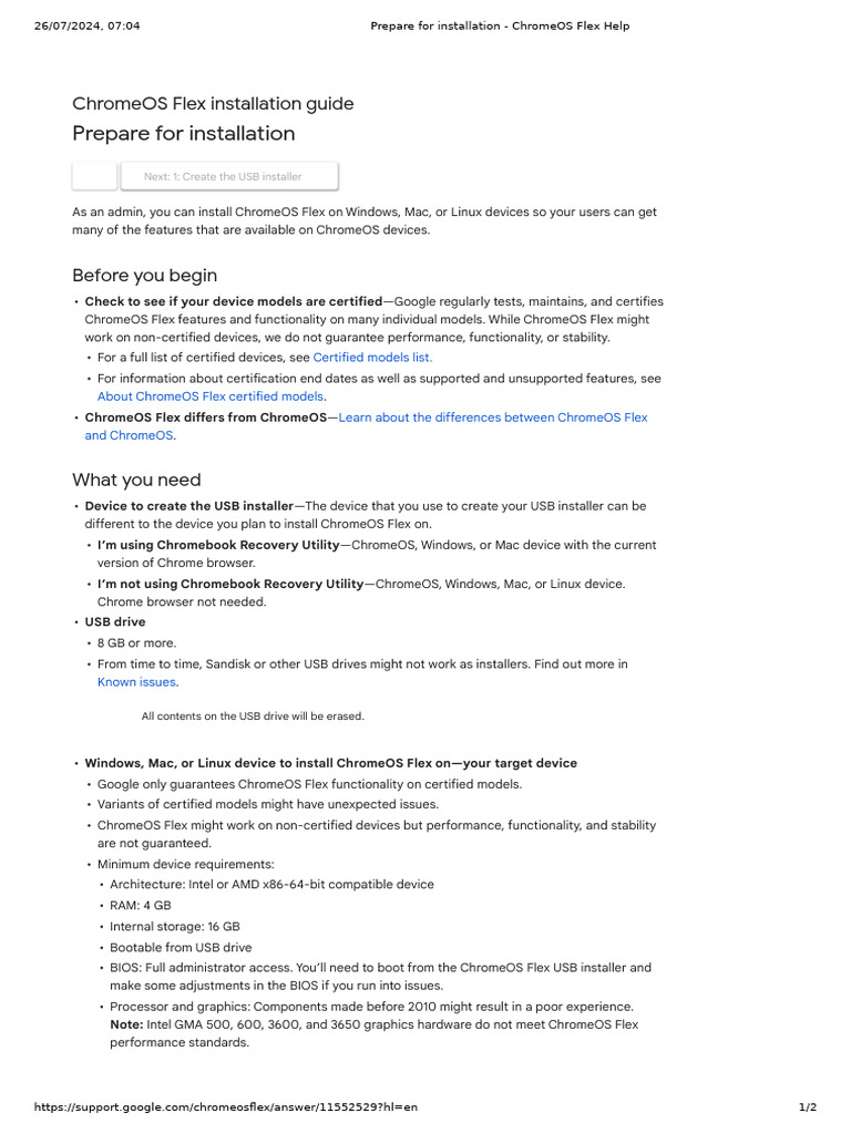 ChromeOS Flex Installation Guide | PDF | Booting | Bios