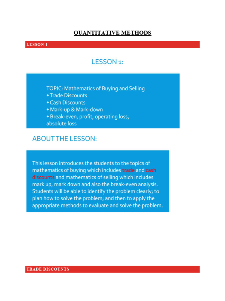 Quantitative Methods - Lessons (Formulas + Q & A) | PDF | Variance ...