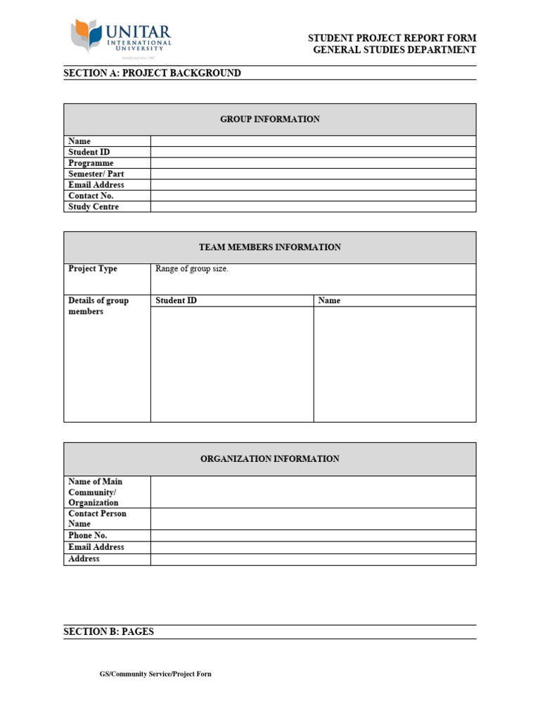 Student Project Report Template | PDF | Learning | Human Communication
